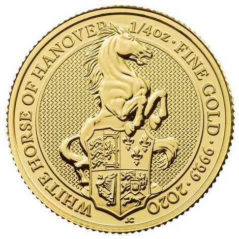 Buy The Royal Mint 1/4 oz Queen's Beasts White Horse of Hanover Gold ...